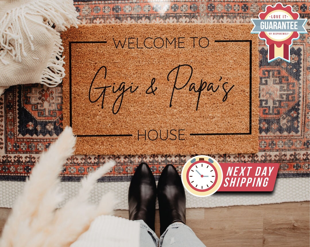 Welcome to Gigi and Papa's House Doormat, Gift Grandparent ...