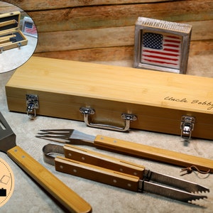Custom BBQ Set, Personalized Grill Set, BBQ Tool Set, Engraved Grill ...