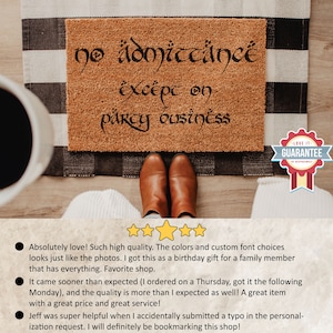 Doormat No Admittance Except on Party Business, Welcome Doormat, Nerdy ...