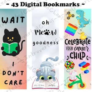 40+ Printable Digital Bookmarks | Pngs | ZIP File - Etsy