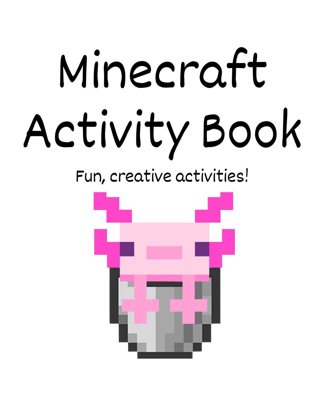 Digital Minecraft Activity Book | Printable | 17 Pages | 17 PNG Images ...