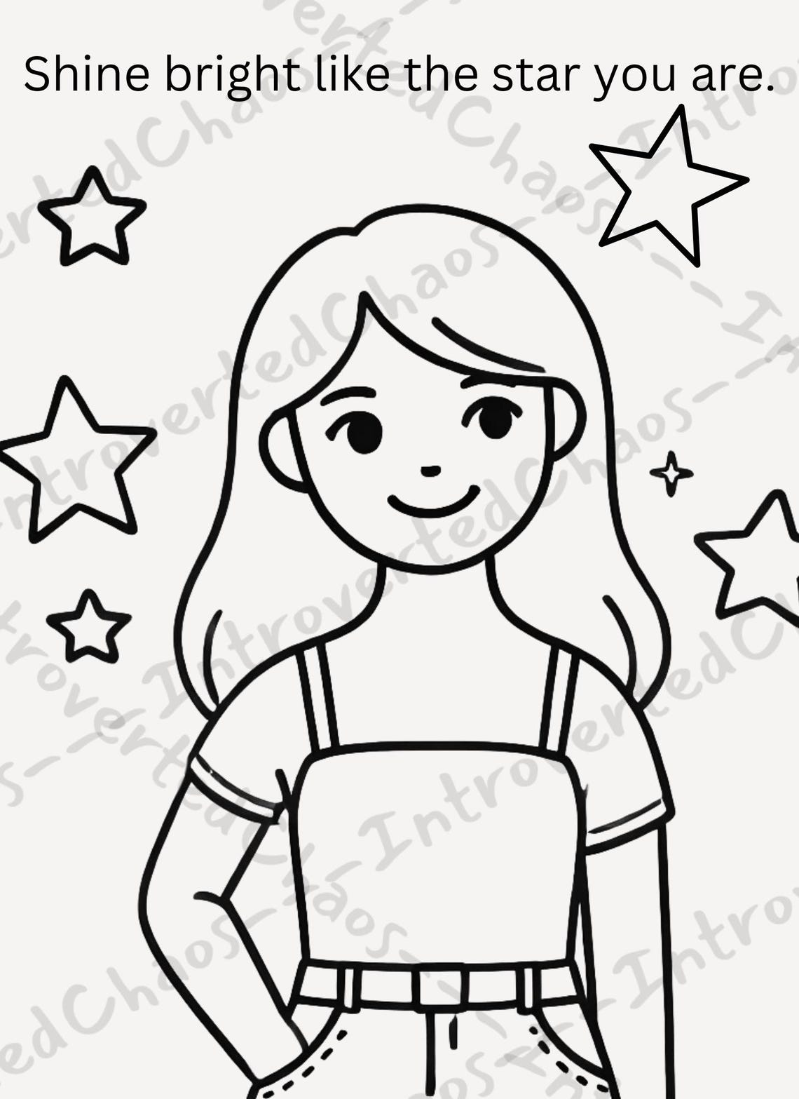 Digital Self-love Inspirational Coloring Book for Girls | Printable ...