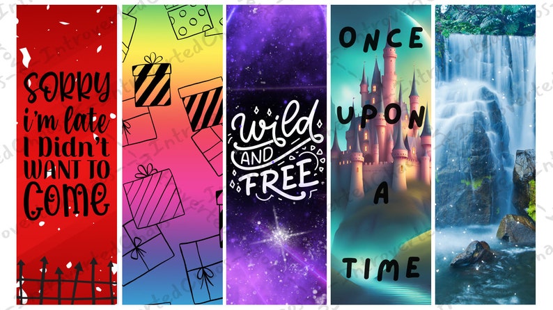 40+ Printable Digital Bookmarks | Pngs | ZIP File - Etsy