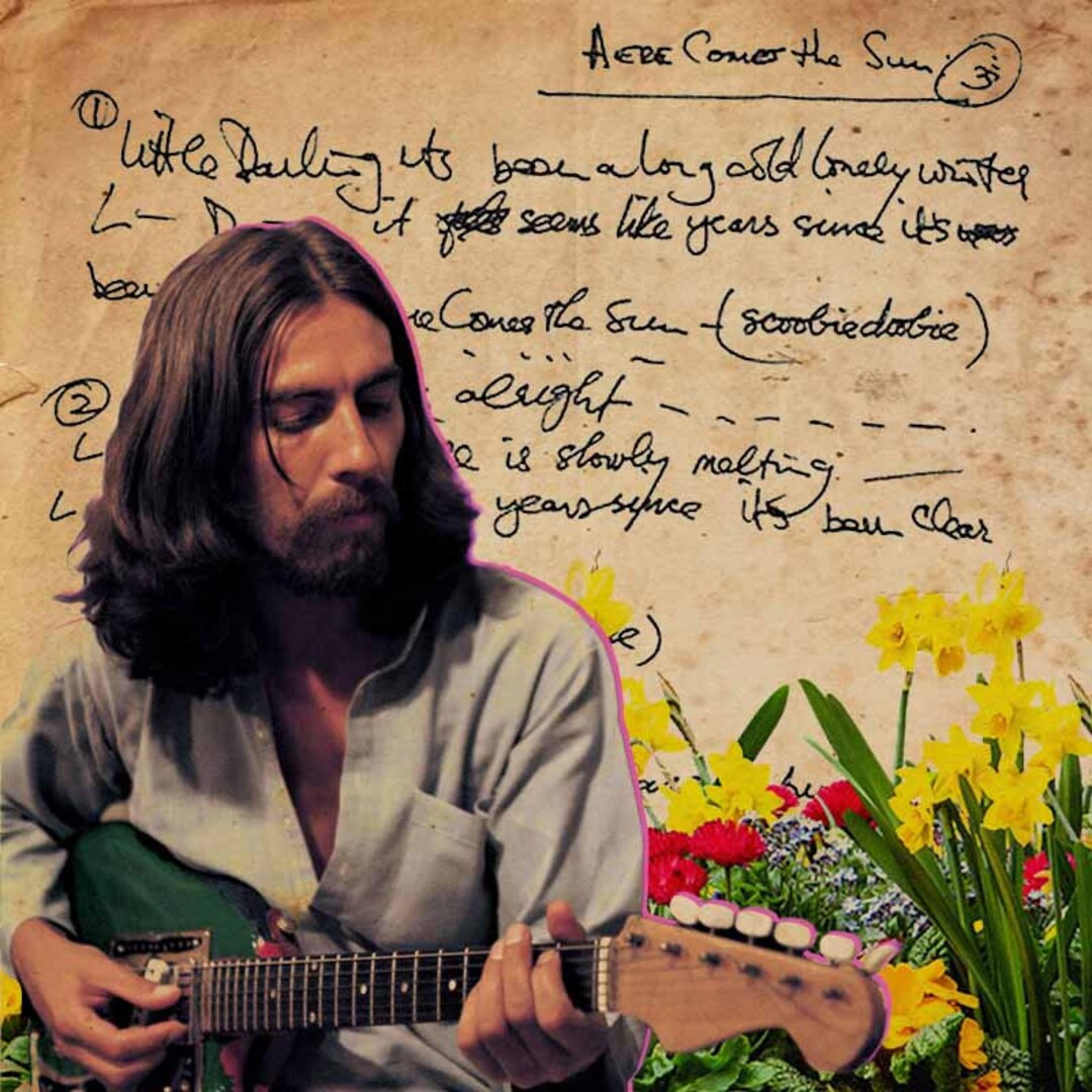 George Harrison Handwritten "here Comes the Sun" Lyric Art - Etsy