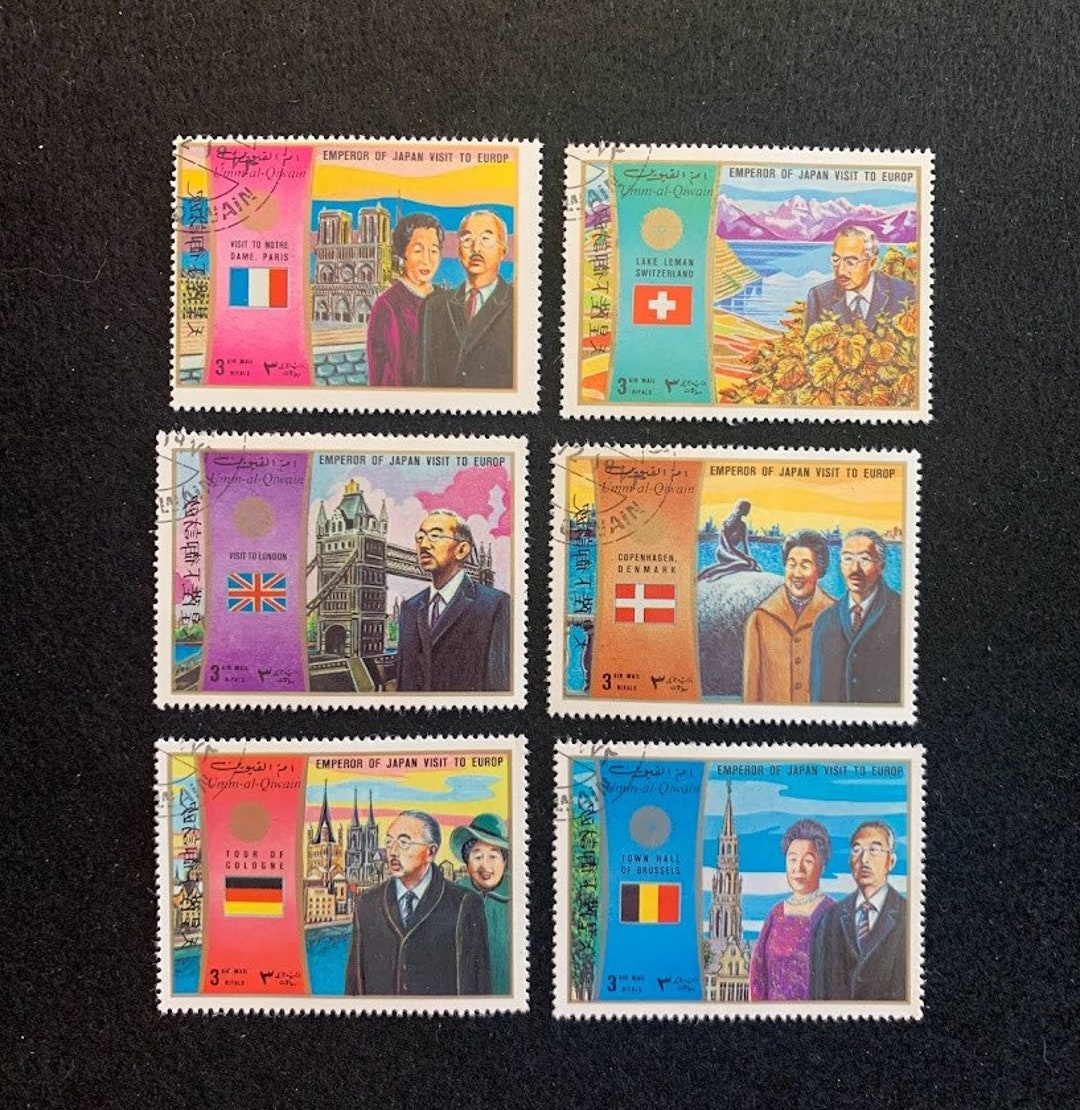 6 Stamps Complete Series From Umm-al-qiwain - Emperor of Japan Visit to ...