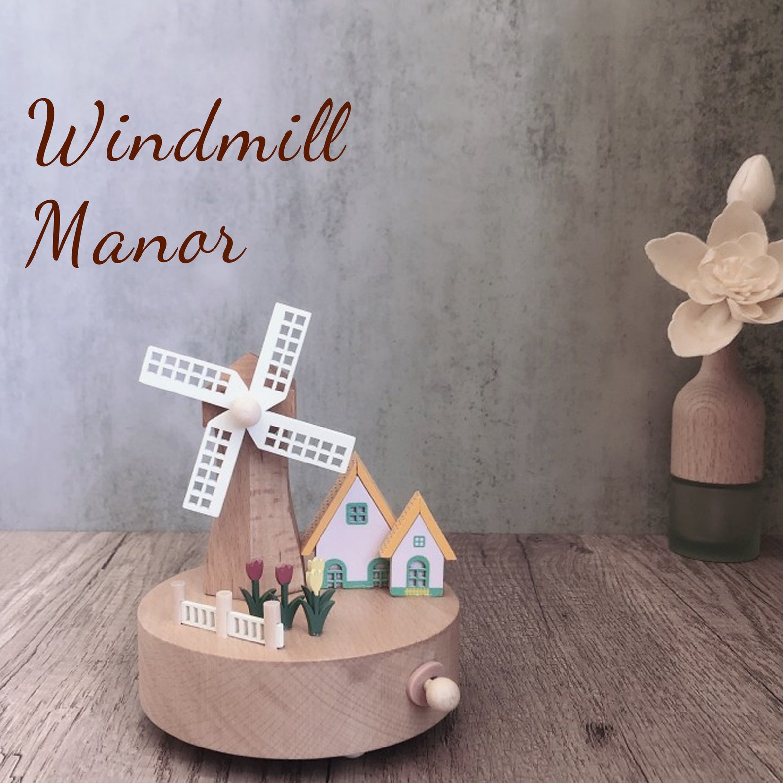 Personalized Carved Souvenir Carousel Music Box, Wooden Ferris Wheel ...