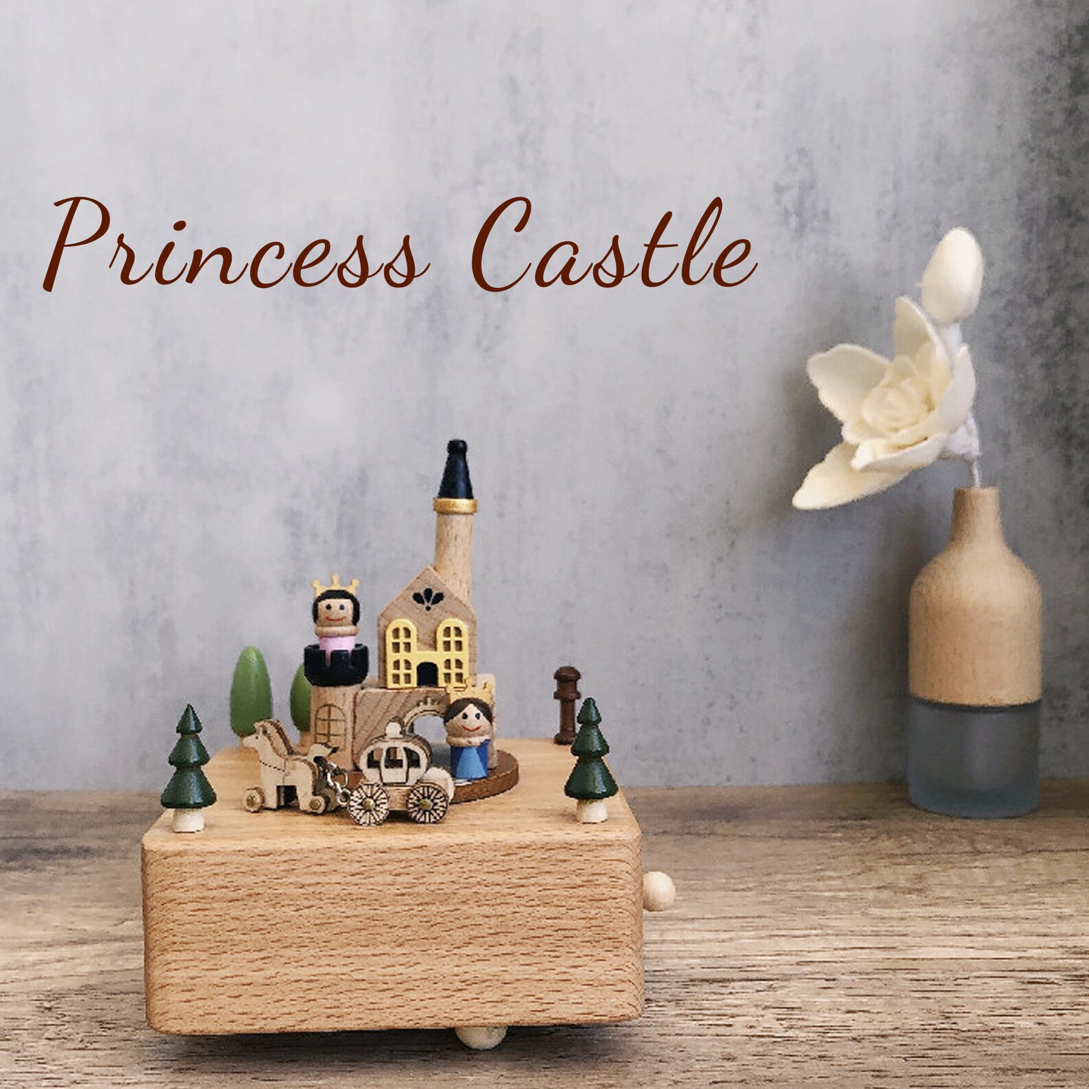 Personalized Carved Souvenir Carousel Music Box, Wooden Ferris Wheel ...