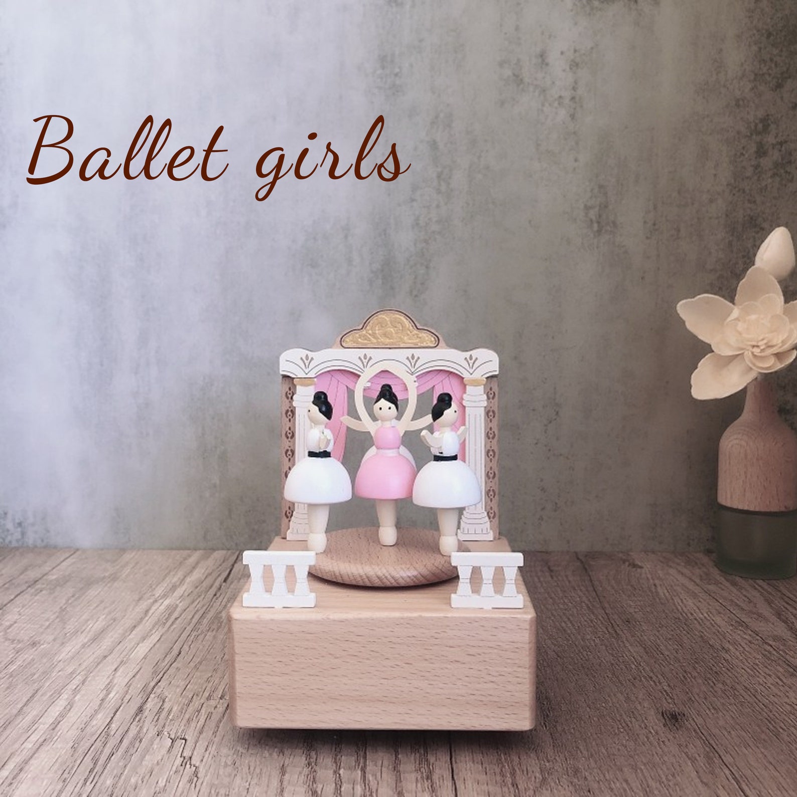 Personalized Carved Souvenir Carousel Music Box, Wooden Ferris Wheel ...