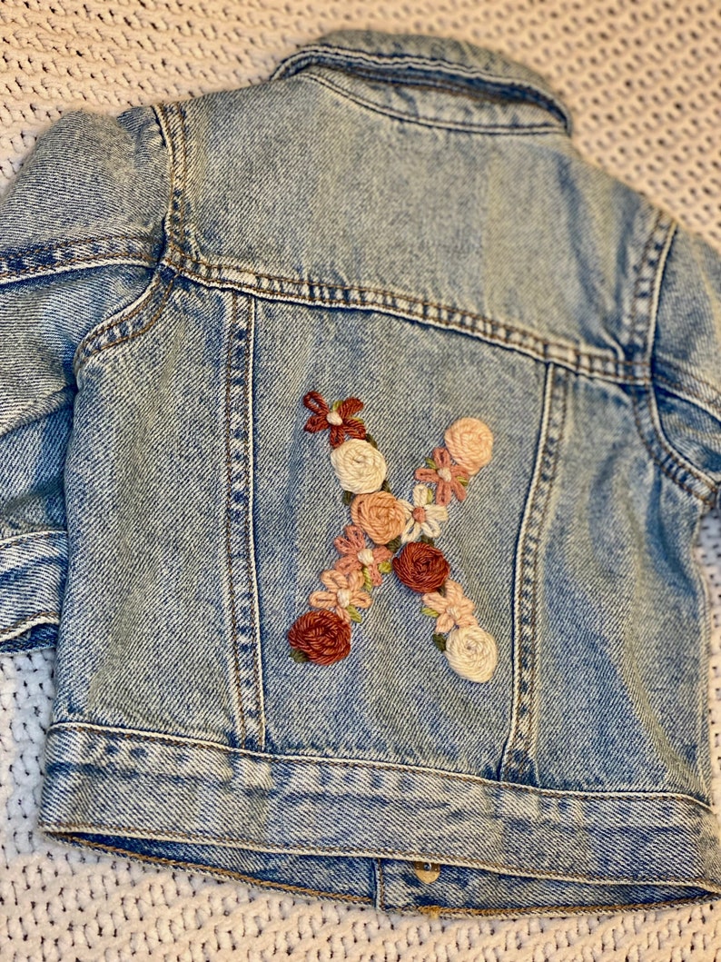 Hand Embroidered Denim Jacket - Etsy