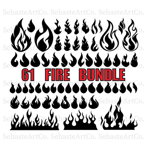 Fire SVG BUNDLE / Fire Clipart / Flames Cricut Files / Fire - Etsy