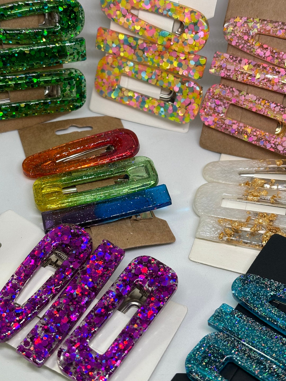 Resin Hair Clip Set / Hair Clips / Hair Barette/ Handmade Clips / Resin ...