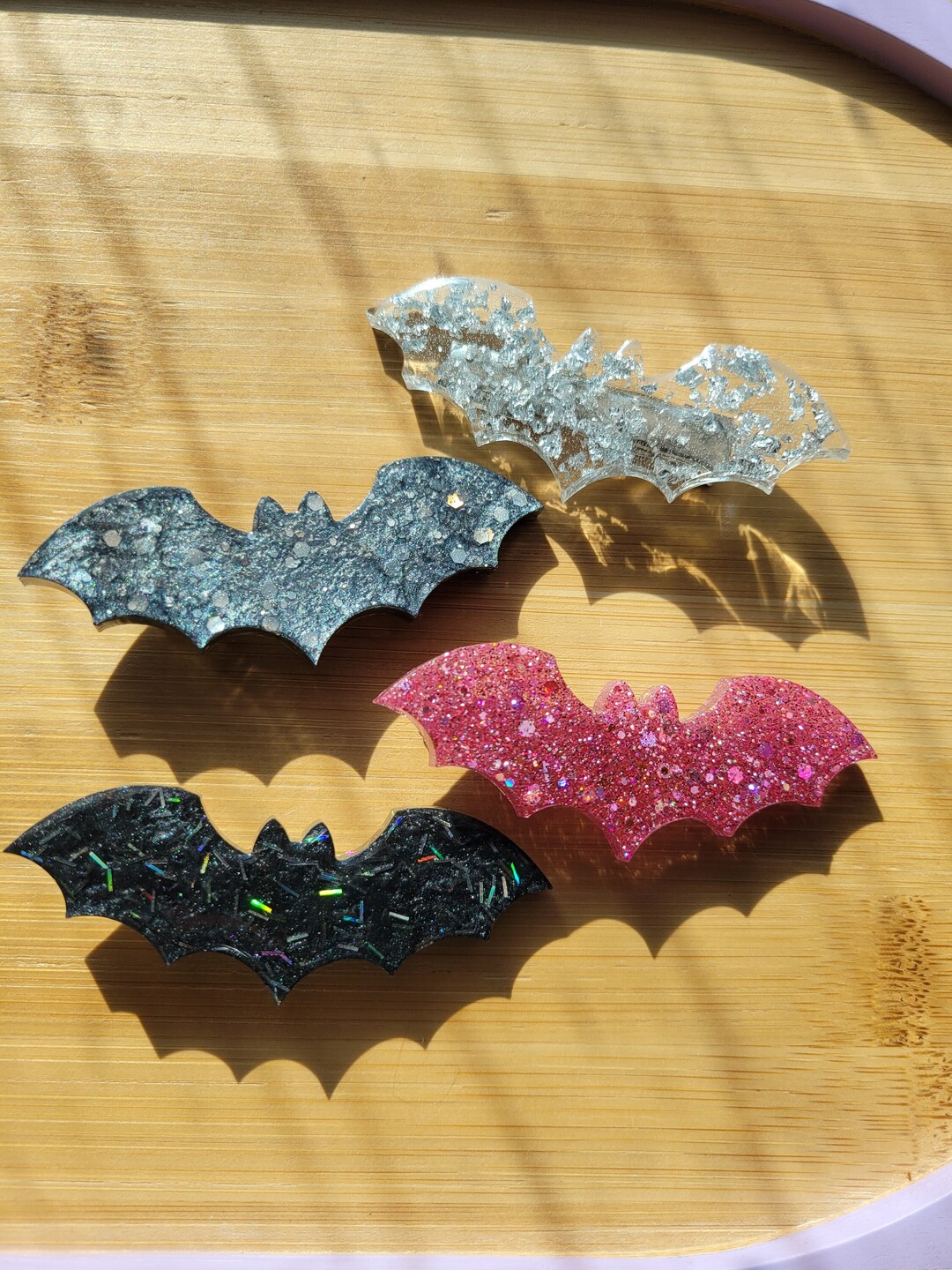 Bat Hair Clip / Resin Bat Hair Clip / Resin Hair Clip / Bat Barette ...
