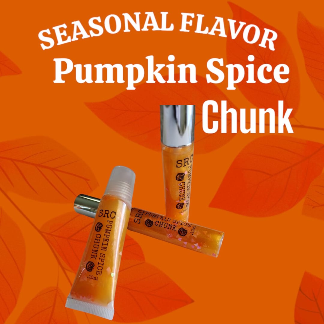 Fall Lip Gloss, Pumpkin Spice Chunk , Non-sticky, Lip Care, Clear Gloss ...
