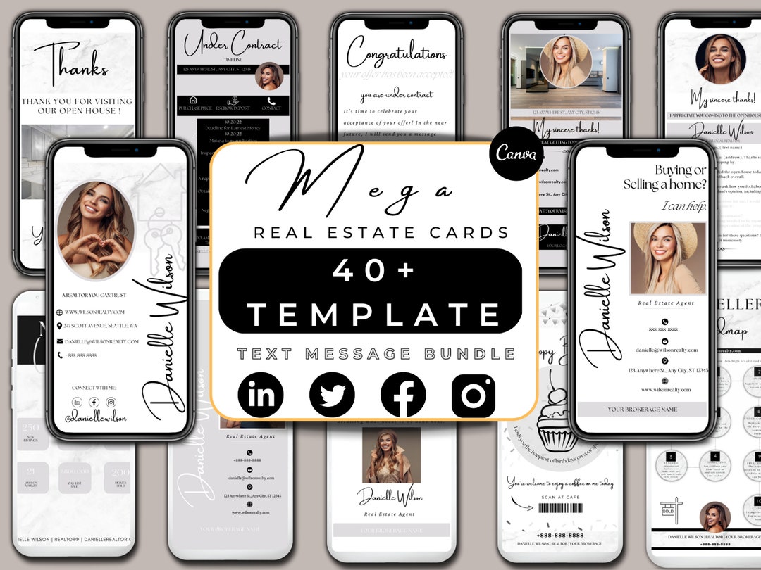 Text Message Real Estate Marketing, Real Estate Digital Business Card ...