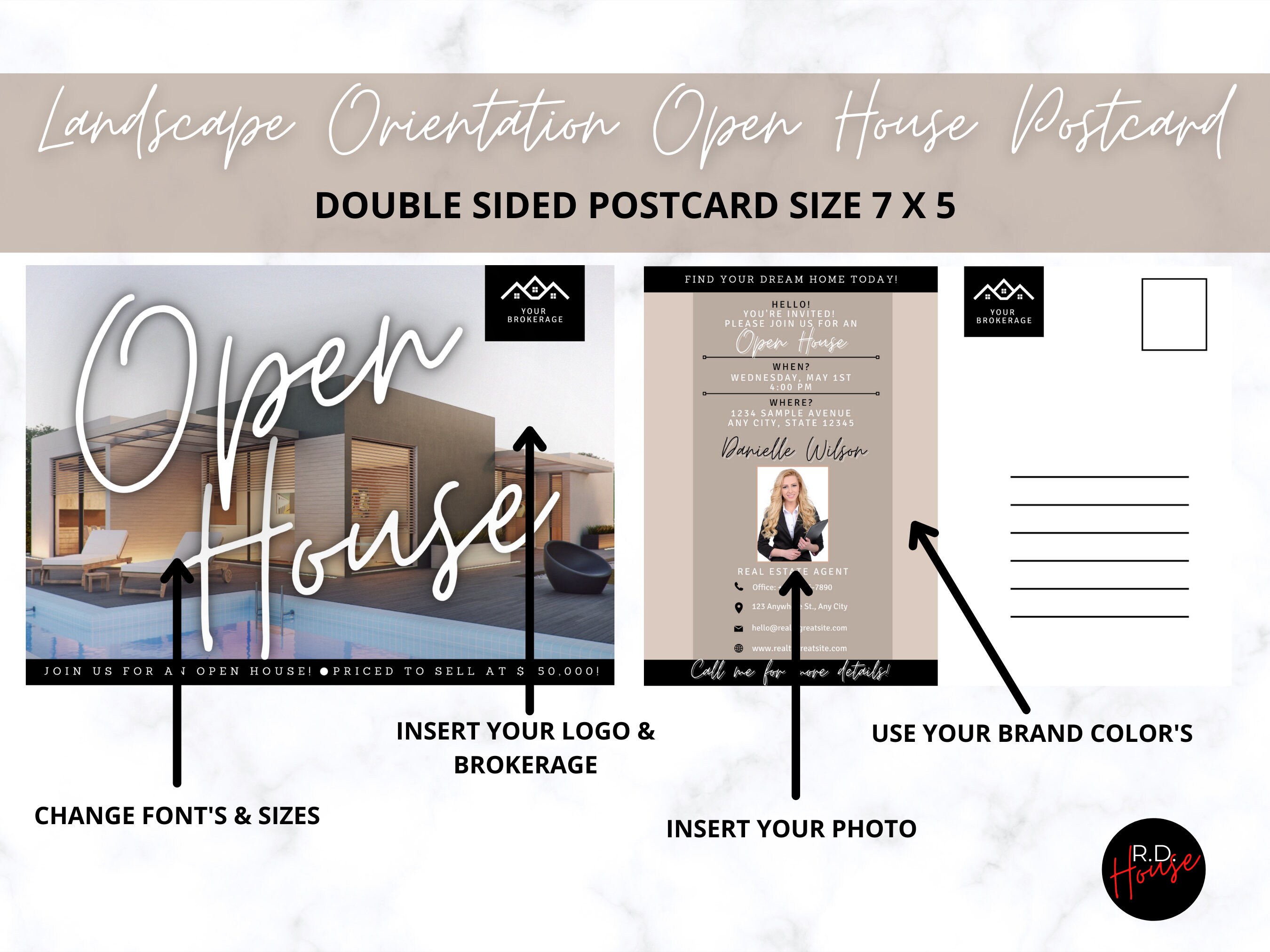 Real Estate Open House Postcards | Open House Invitations | Open House ...