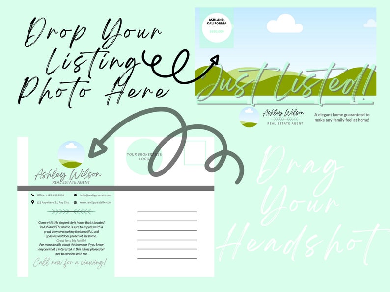 Editable Just Listed Real Estate Postcard Template - Etsy