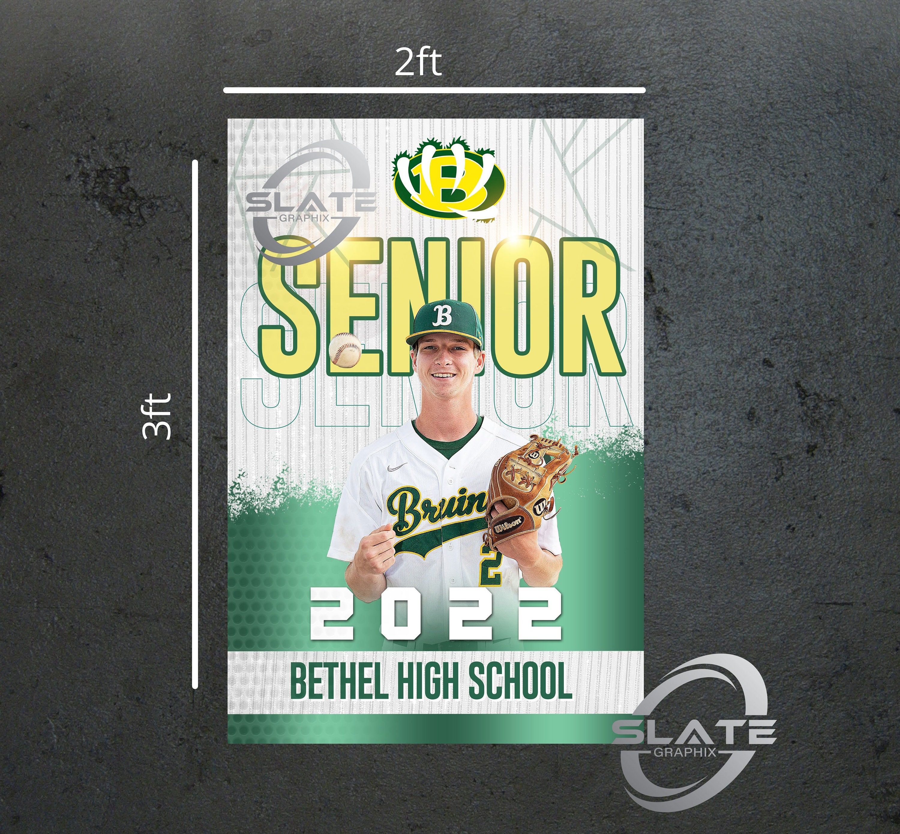 Custom 2' X 3' Vinyl Printed Senior Sports Baseball Banner, Sports ...