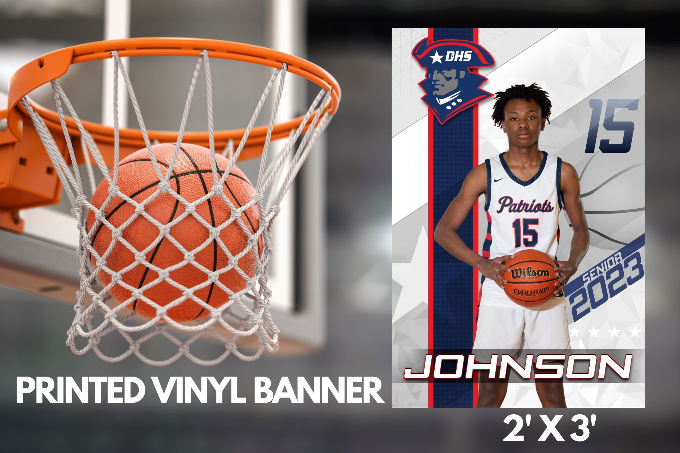 Custom 2' X 3' Vinyl Printed Senior Sports Banner, Sports Banner ...