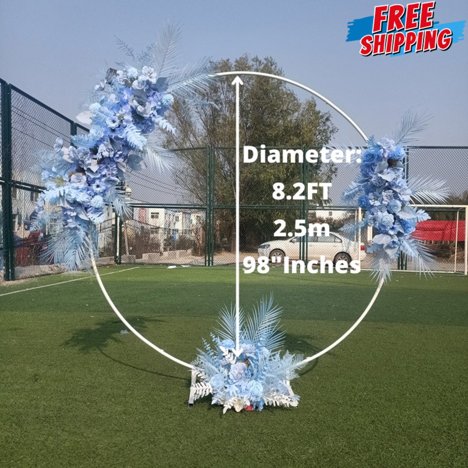 8.2FT Round Balloon Arch Frame Circular Arch Backdrop Stand for Balloon ...