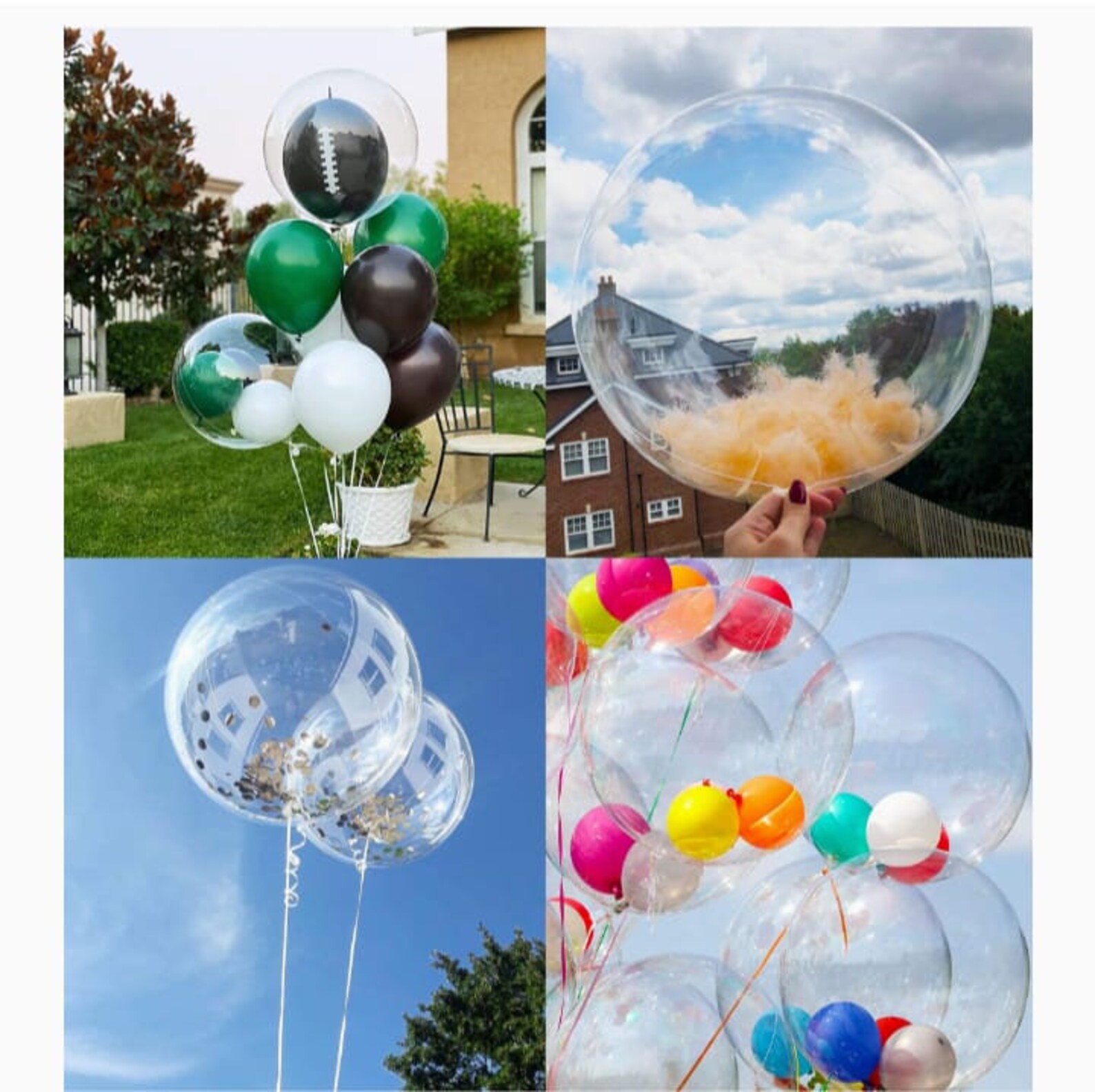 24" Clear Bubble Balloon Bobo Balloons Helium Bubble Balloon Clear ...