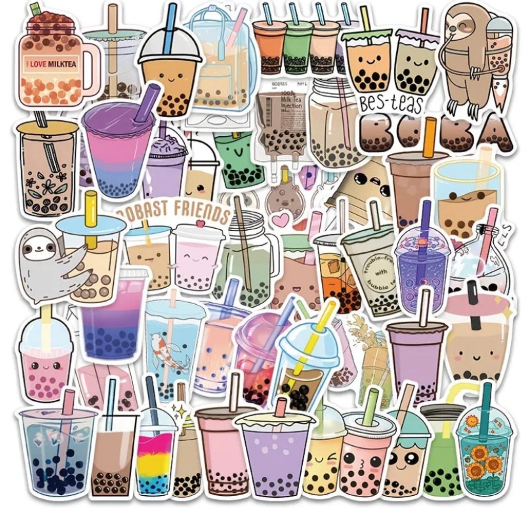 Boba Tea Waterproof Stickers X 3 - Etsy