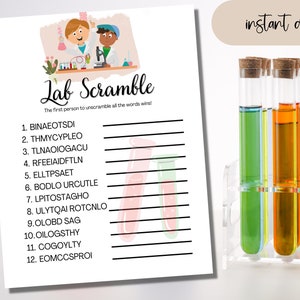 Lab Game | Lab Scramble | Lab Game Printable | Lab Gifts | Instant ...