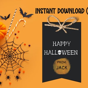 Editable Halloween Gift Tags | Halloween Tags Printable | Custom ...