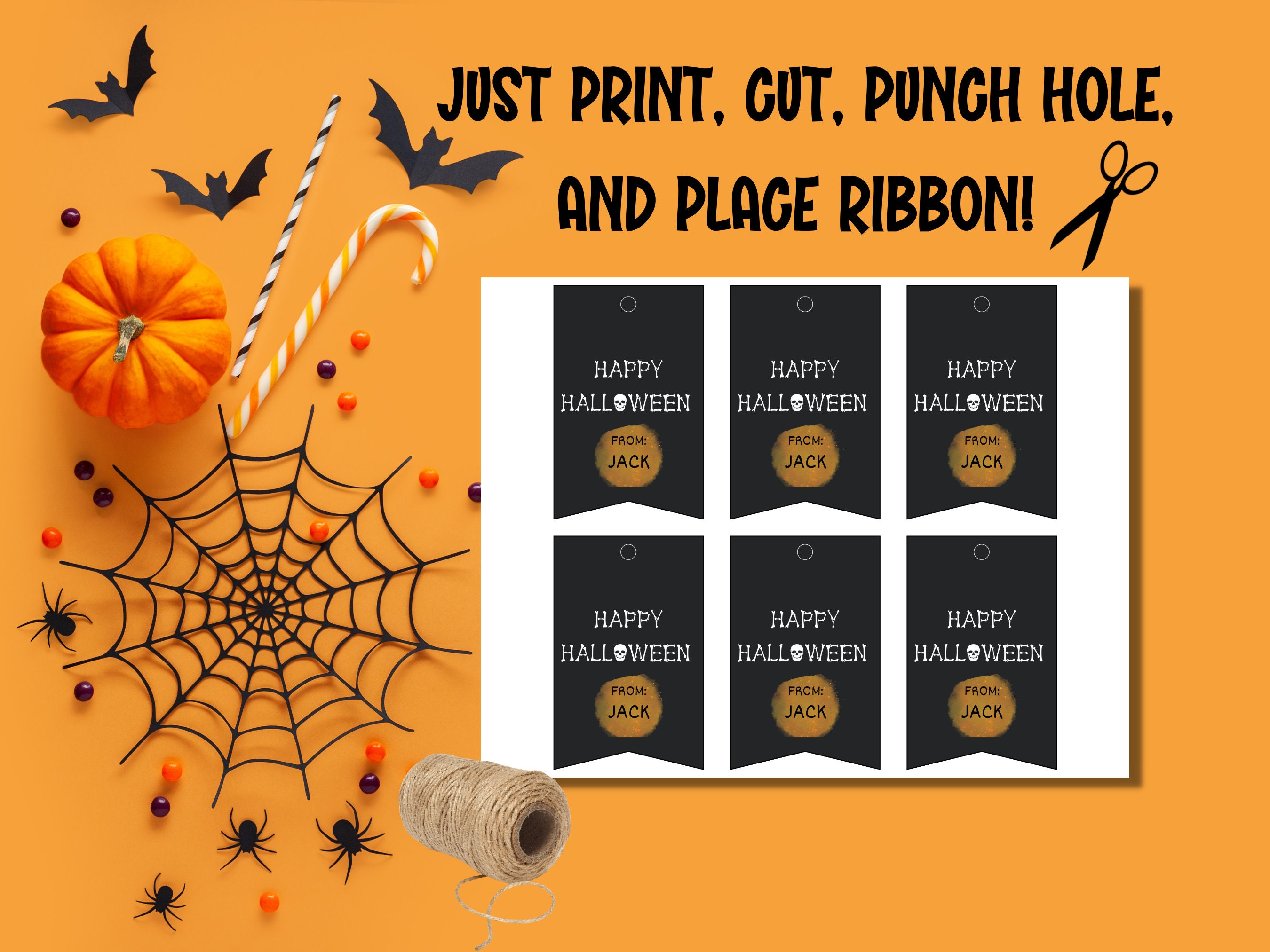 Editable Halloween Gift Tags | Halloween Tags Printable | Custom ...