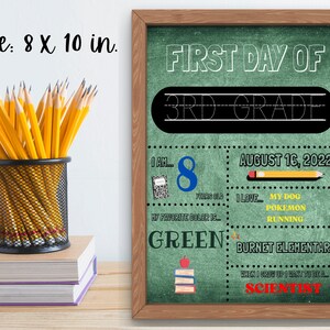 Editable Chalkboard First Day of School Sign | Reusable Poster ...