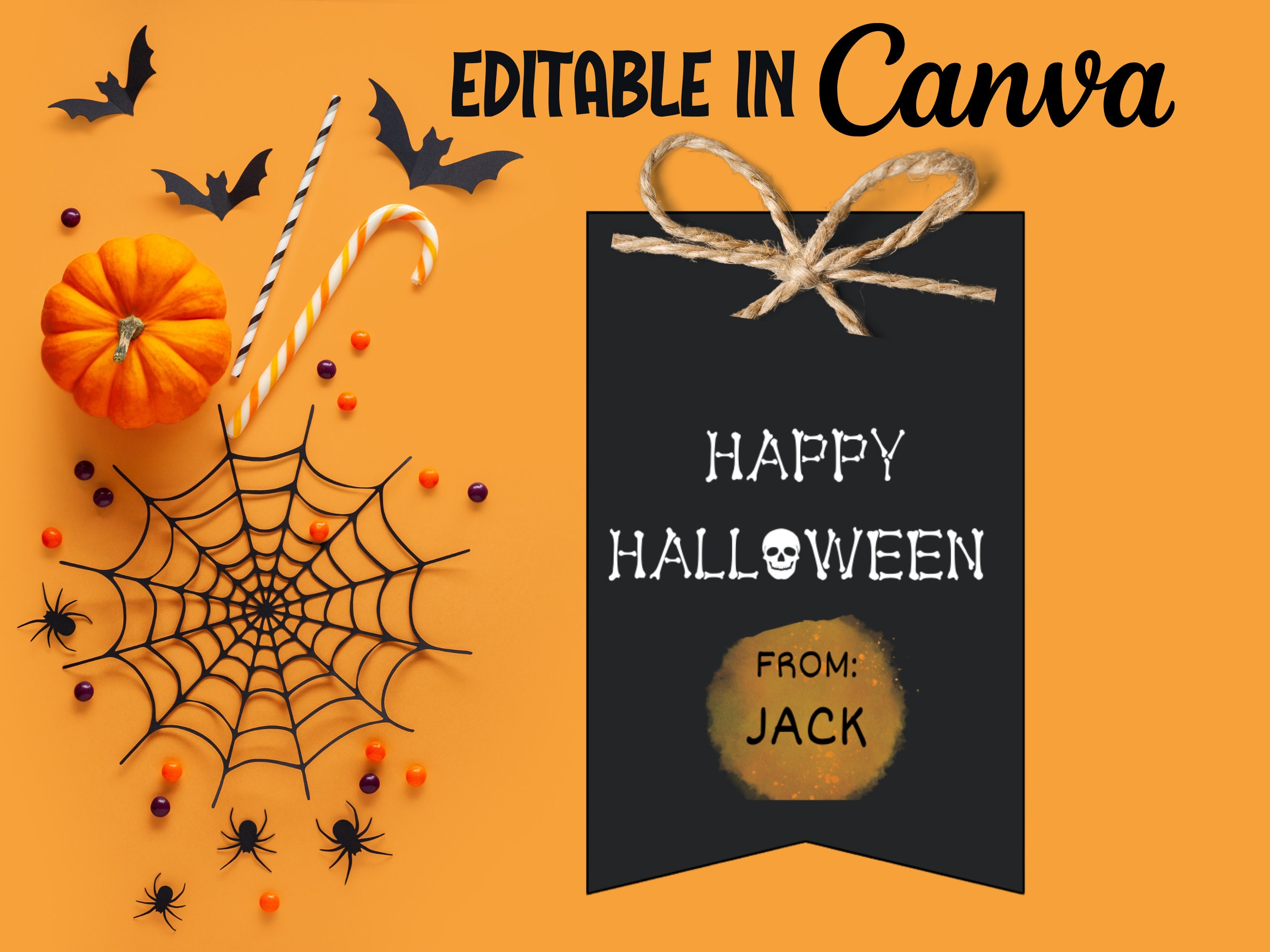Editable Halloween Gift Tags | Halloween Tags Printable | Custom ...
