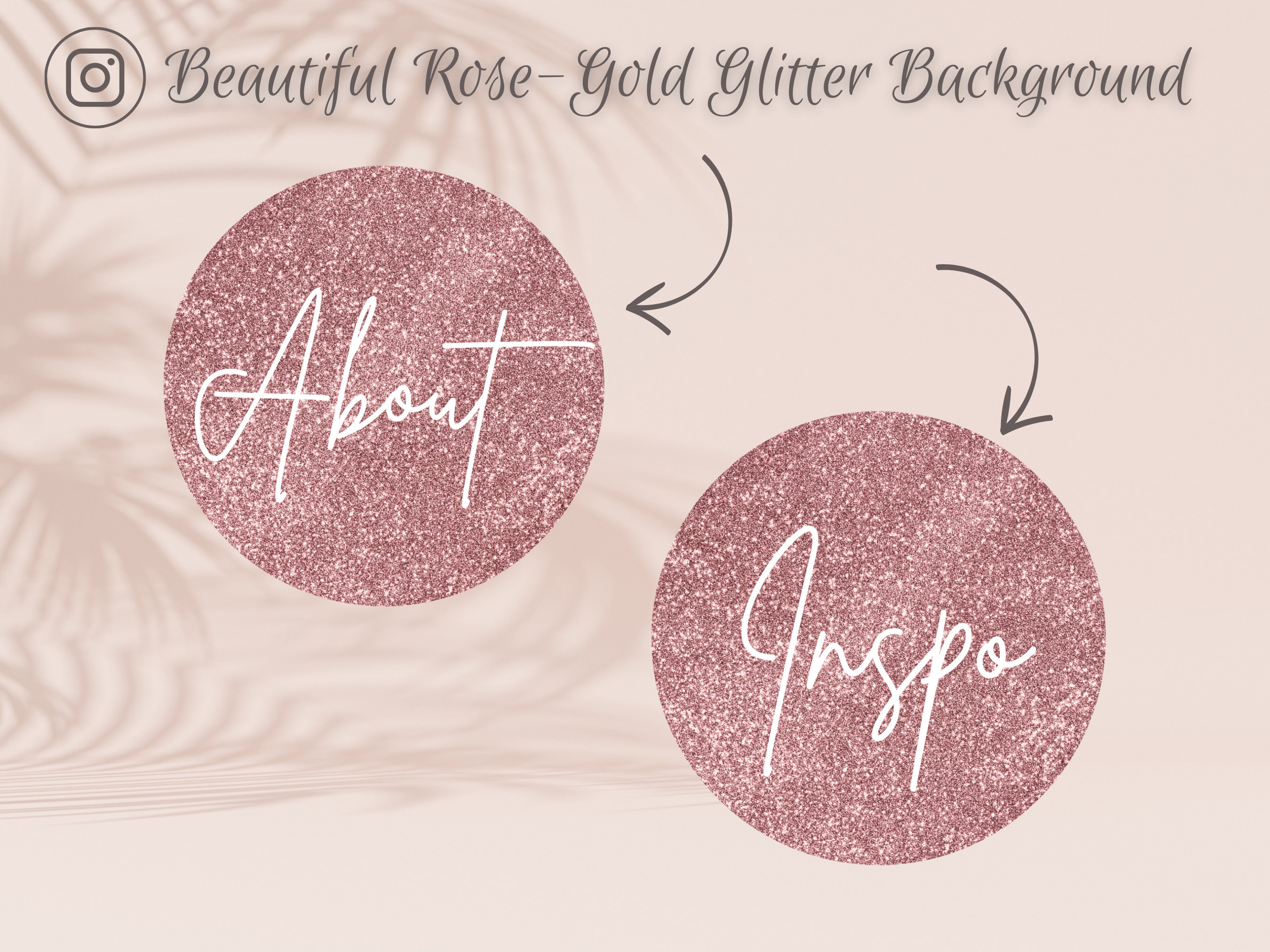 Editable Rose Gold Glitter Instagram Highlight Covers | Instagram ...