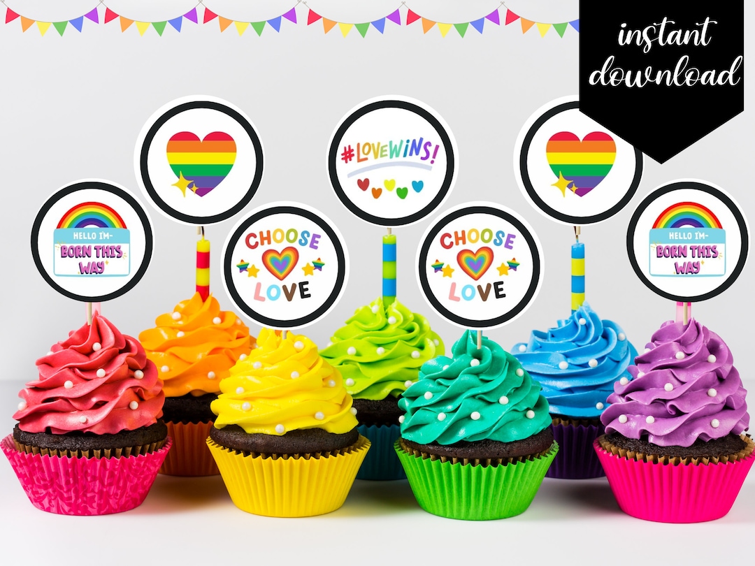 Printable Cupcake Toppers | Pride Cupcake Toppers | Pride Cupcakes ...