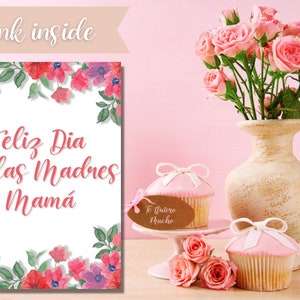 Dia De Las Madres | Printable Card | Spanish Mother's Day Card | 5x7 in ...