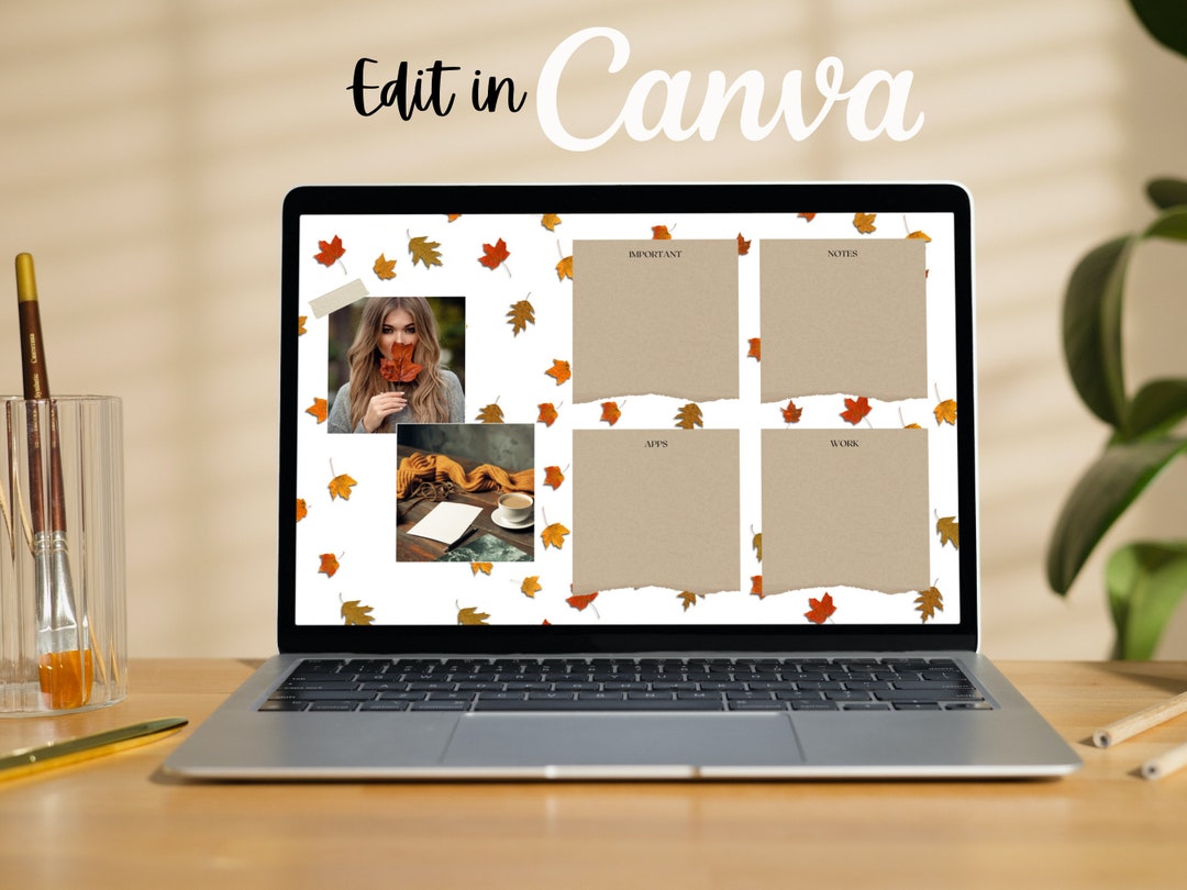 Editable Desktop Wallpaper Organizer | Folder Icons | Fall Desktop ...