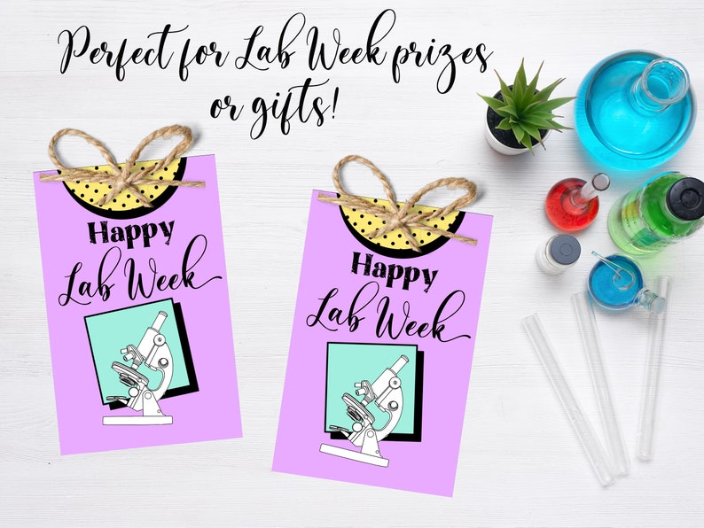 Printable Lab Week Gift Tags Lab Week Lab Gifts Lab Week Game Gift Lab ...