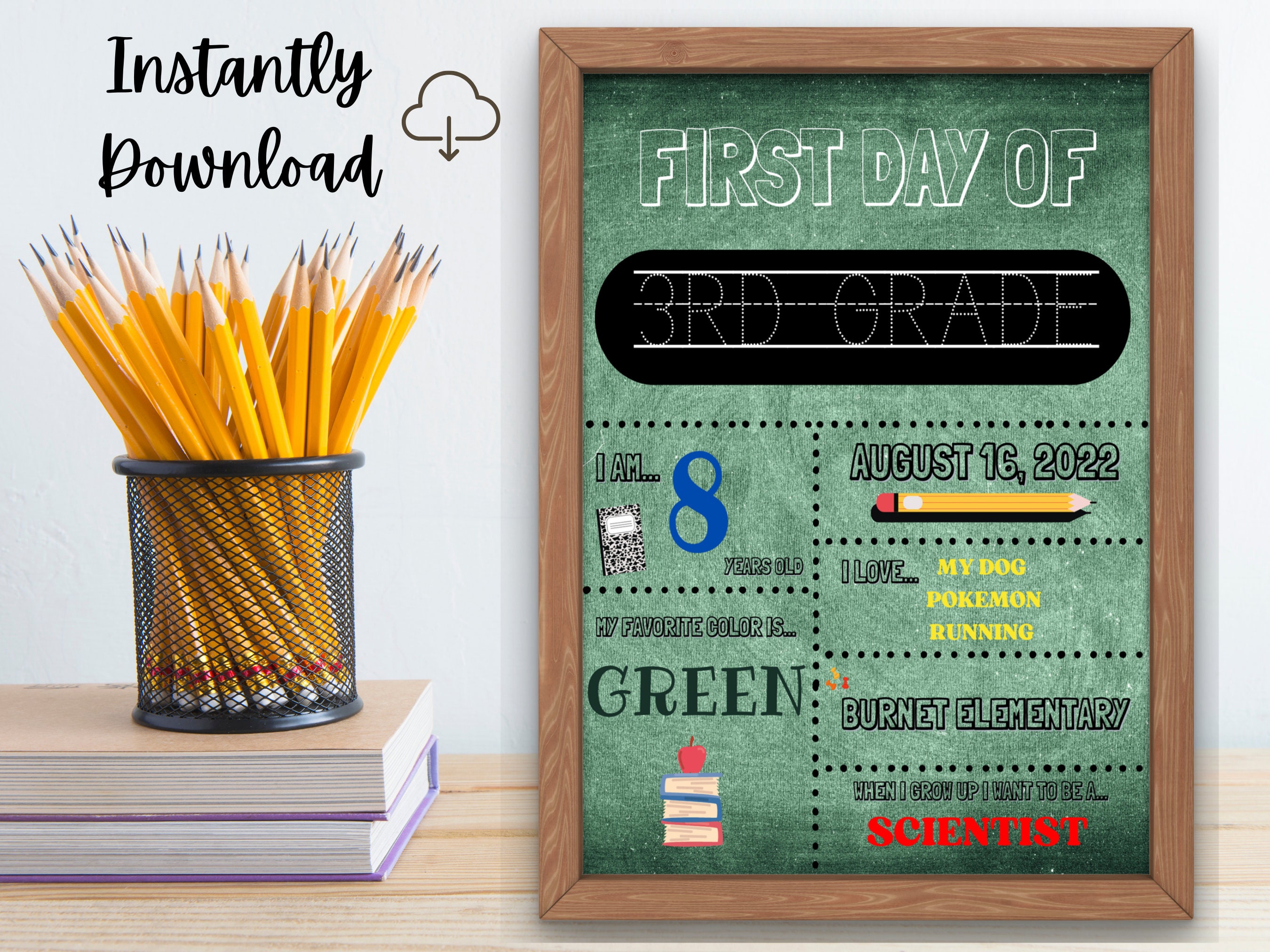 Editable Chalkboard First Day of School Sign | Reusable Poster ...