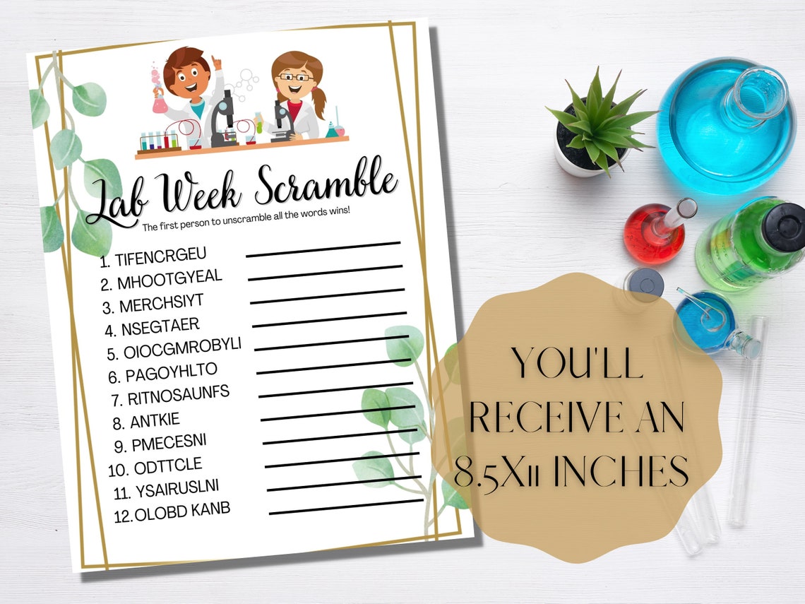 Lab Week Game Lab Week Scramble Lab Week Printable Lab | Etsy