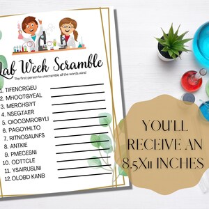 Lab Week Game | Lab Week Scramble | Lab Week Printable | Lab Week Gifts ...