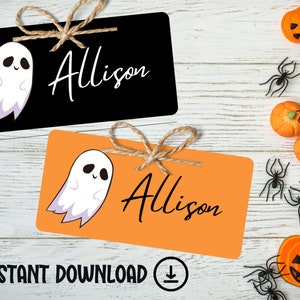 Editable Halloween Basket Tags | Halloween Tags Printable | Custom Kids ...
