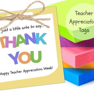 Teacher Appreciation Tags | Teacher Appreciation Week | Just A Little ...
