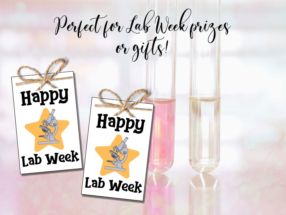 Printable Lab Week Gift Tags Lab Week Lab Gifts Lab Week Game Gift Lab ...