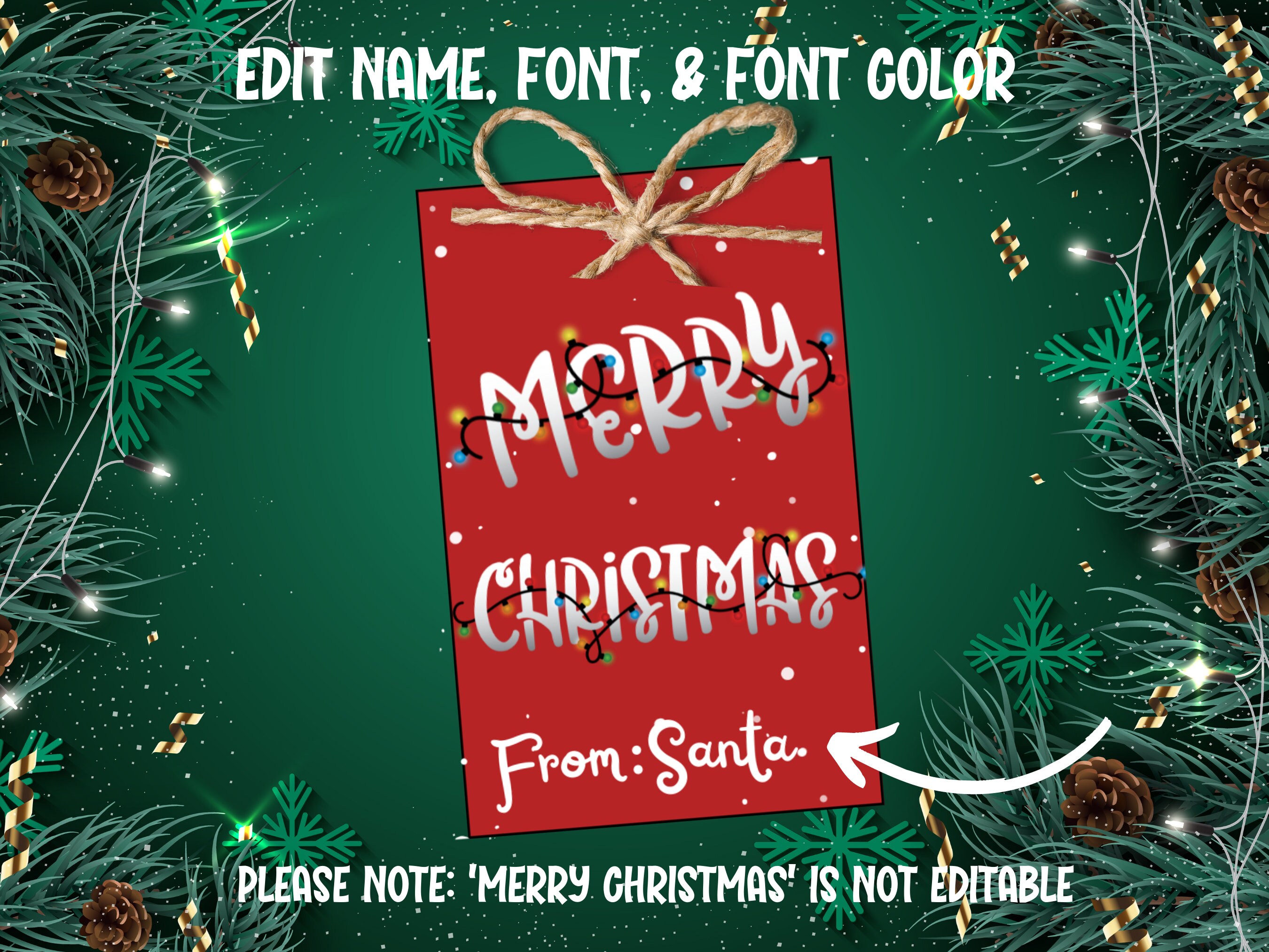 Editable Christmas Gift Tags | Christmas Gift Tags | Christmas Gift ...