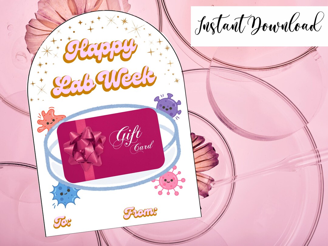 Lab Week Gift Card Holder | Printable Gift Card | Instant Download ...