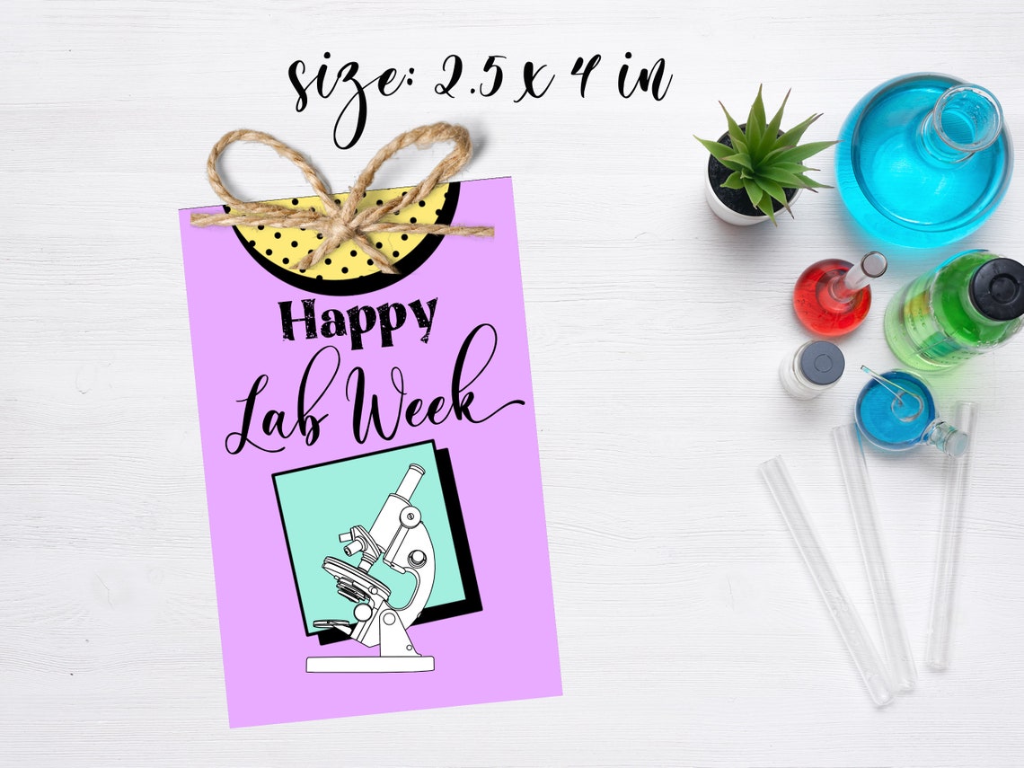 Printable Lab Week Gift Tags Lab Week Lab Gifts Lab Week Game Gift Lab ...