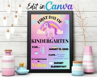 Editable Chalkboard First Day of School Sign | Reusable Poster ...