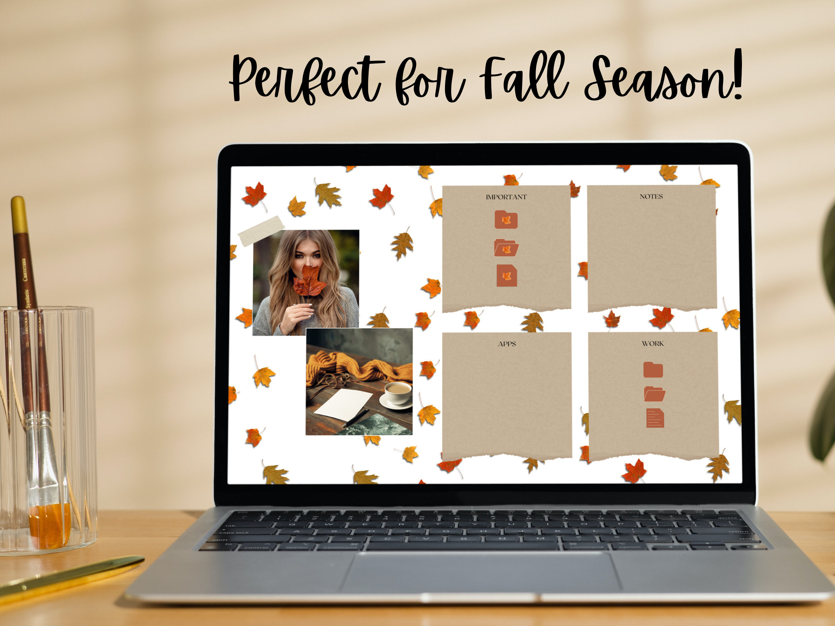 Editable Desktop Wallpaper Organizer | Folder Icons | Fall Desktop ...