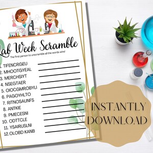 Lab Week Game | Lab Week Scramble | Lab Week Printable | Lab Week Gifts ...