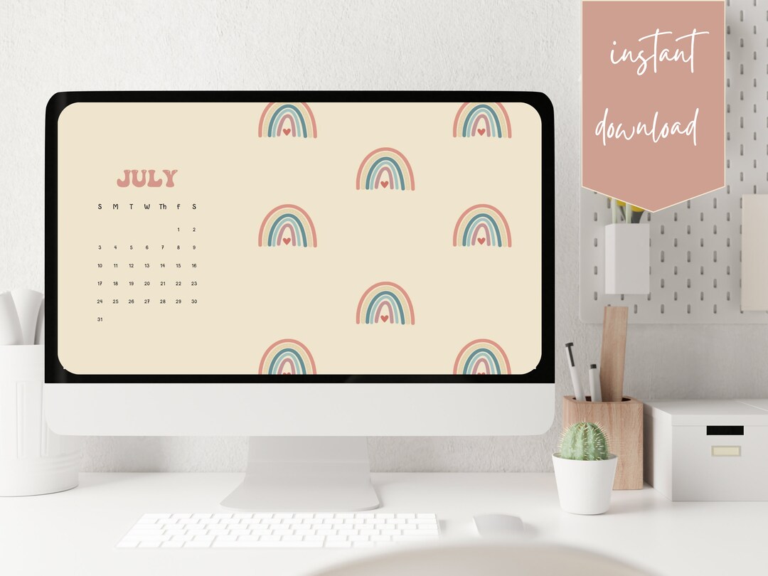 Desktop Wallpaper Calendar July 2022-dec 2023 Boho Desktop Wallpaper ...