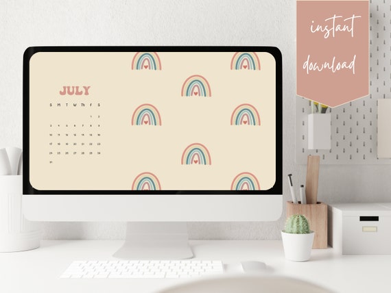 Desktop Wallpaper Calendar July 2022-dec 2023 Boho Desktop - Etsy