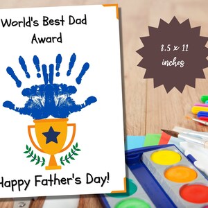 Father's Day Handprint Art Printable | Father's Day Handprint Craft ...